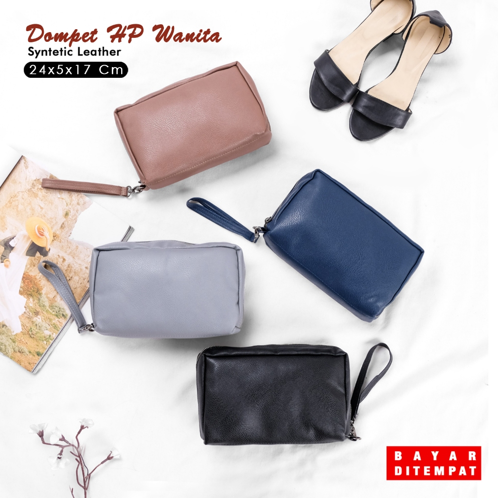 Jual Dompet hp wanita kulit sintetis polos clucth uang dan hp travel ...