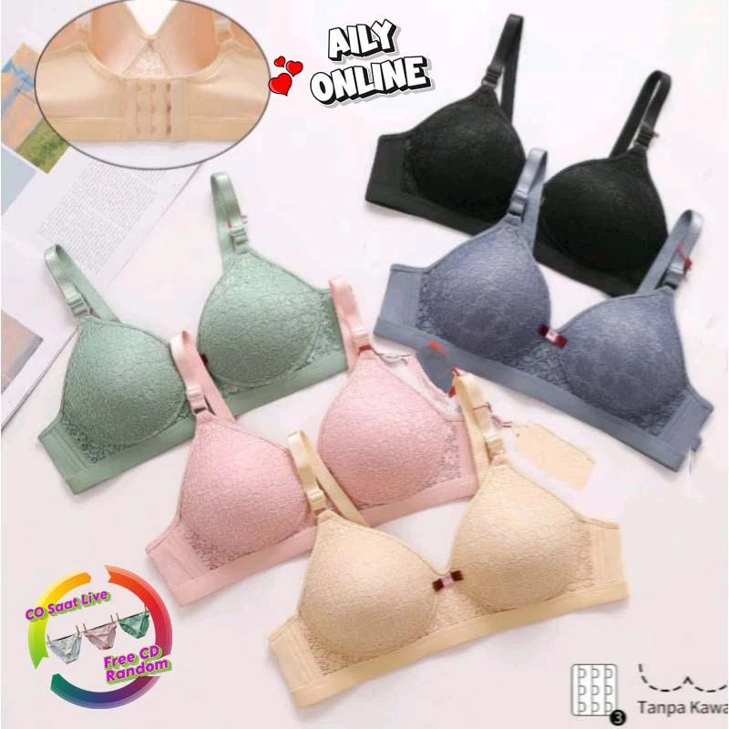 Jual [CUP B] Aily 322 Bra Wanita Tanpa Kawat Renda Cantik | Shopee ...
