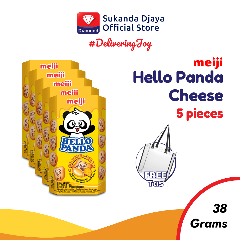Jual Meiji Hello Panda Biskuit Cheese Snack 38 Gr ISI 5 [Free Tas ...