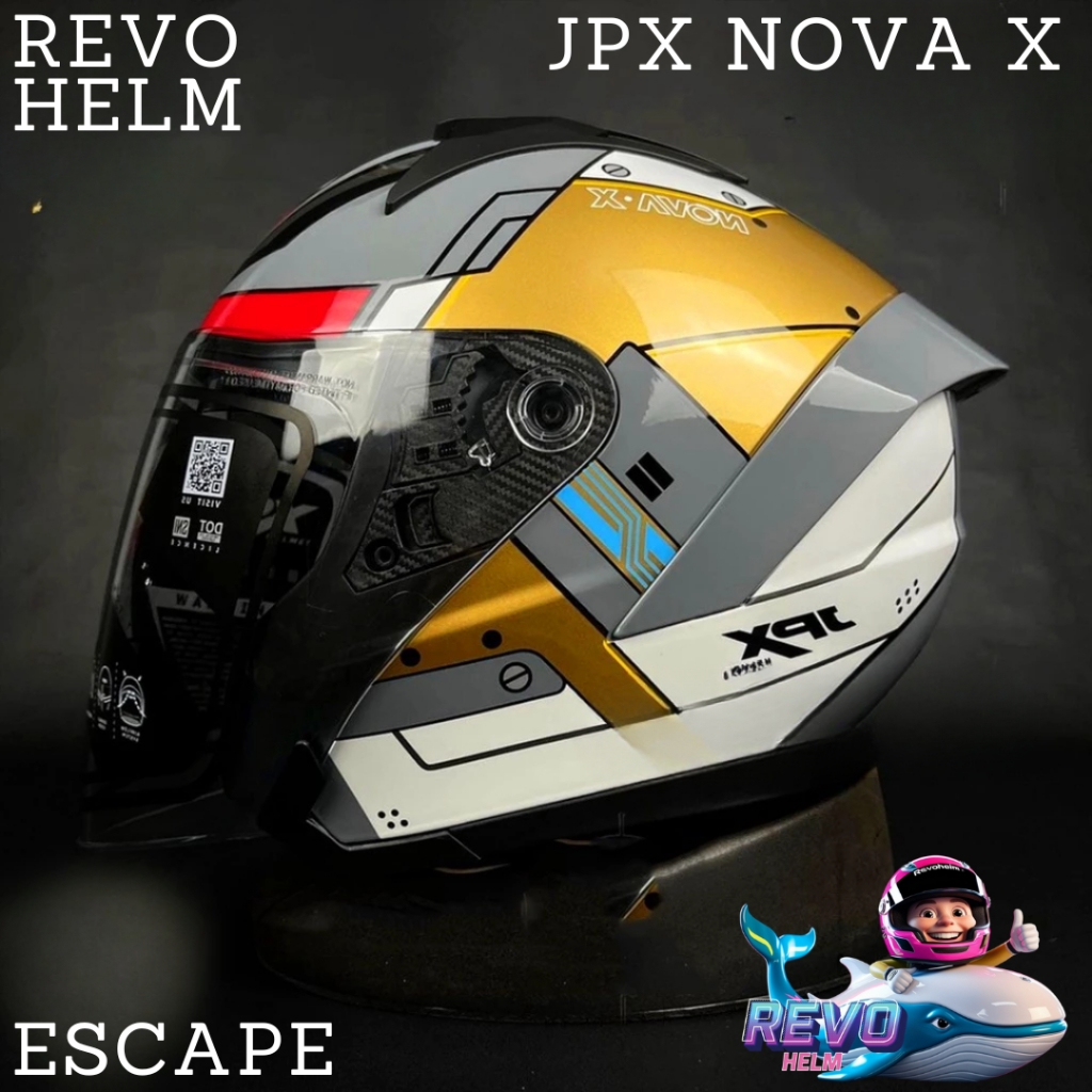 Jual HELM JPX NOVA X V2.0 MOTIF N5 ESCAPE ORIGINAL, HELM HALF FACE ...