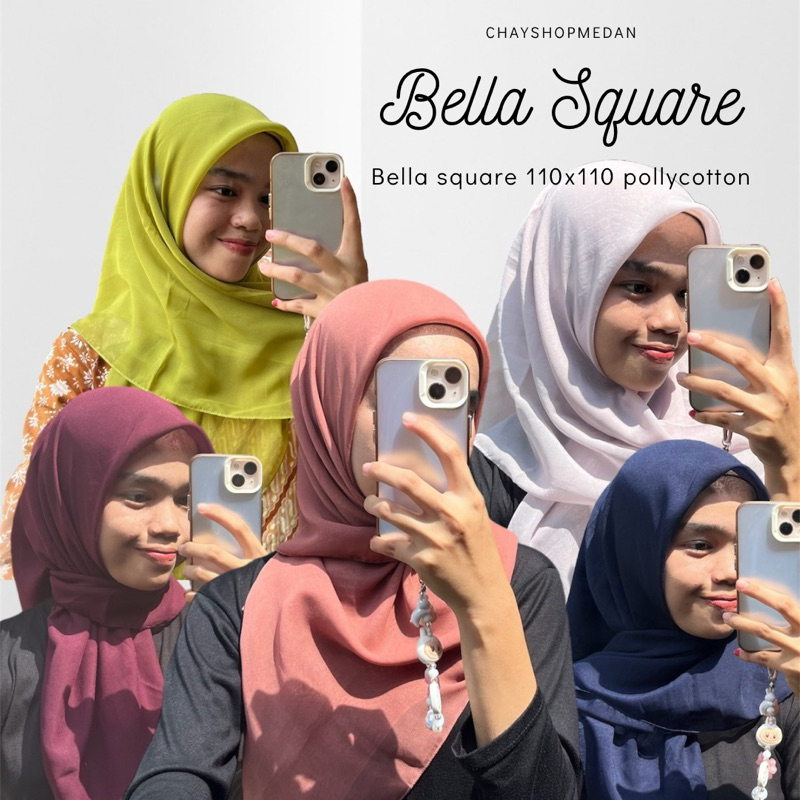 Jual bella square nude blue denim warna pastel masuk segala outfit ...