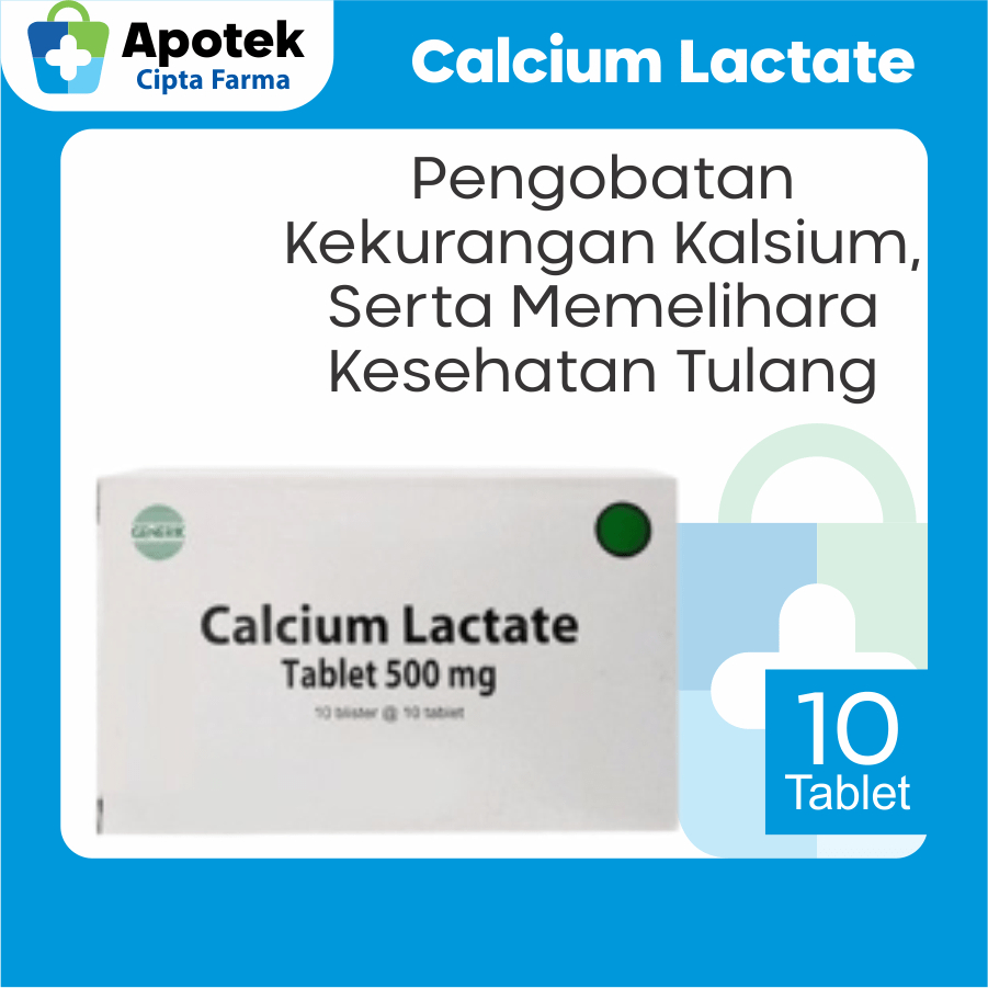 Jual Calcium Lactate 500Mg 500 Mg Tablet Calsium Lactate Kalsium ...