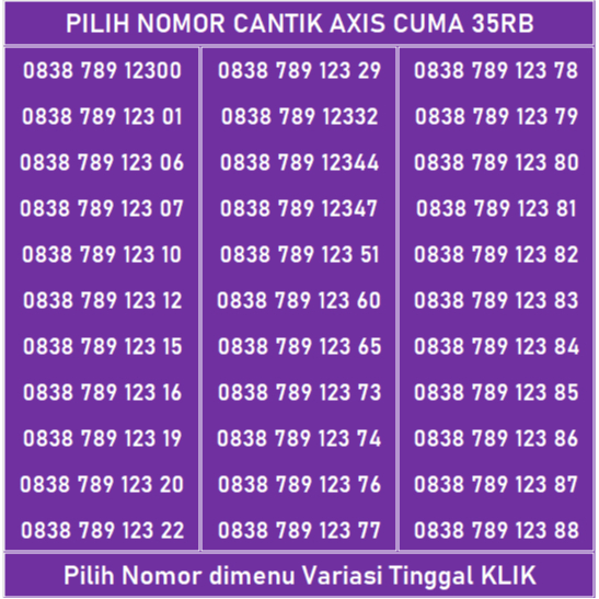 Jual Kartu Perdana Nomor Cantik Axis 4G Support 5G | Shopee Indonesia