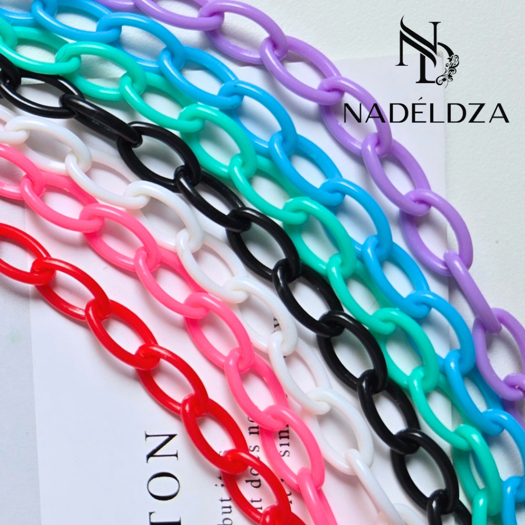 Jual Rantai Plastik Korea DIY Warna Warni Gantungan Chain DIY | Shopee ...