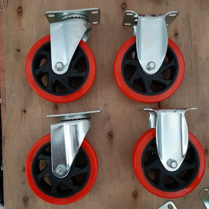 Jual RODA TROLLEY TROLI PU 5 INCH 2 HIDUP 2 MATI | Shopee Indonesia