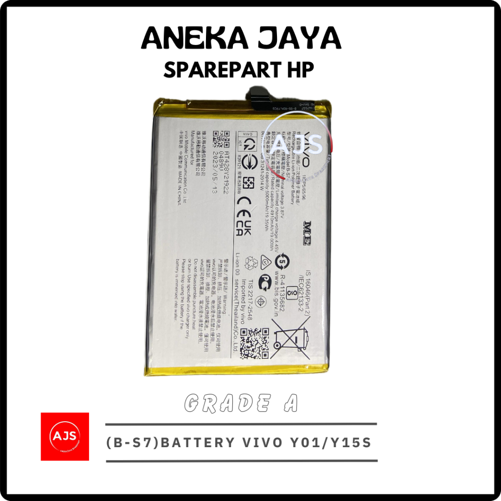 Jual BATTERY VIVO Y01 / Y15S / B-S7 (GRADE A) | Shopee Indonesia