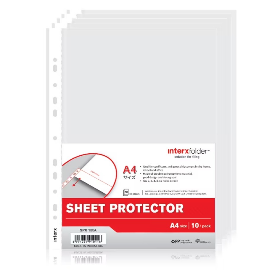 Jual SHEET PROTECTOR A4 INTERXFOLDER 1 PACK ISI 10 LEMBAR | Shopee ...