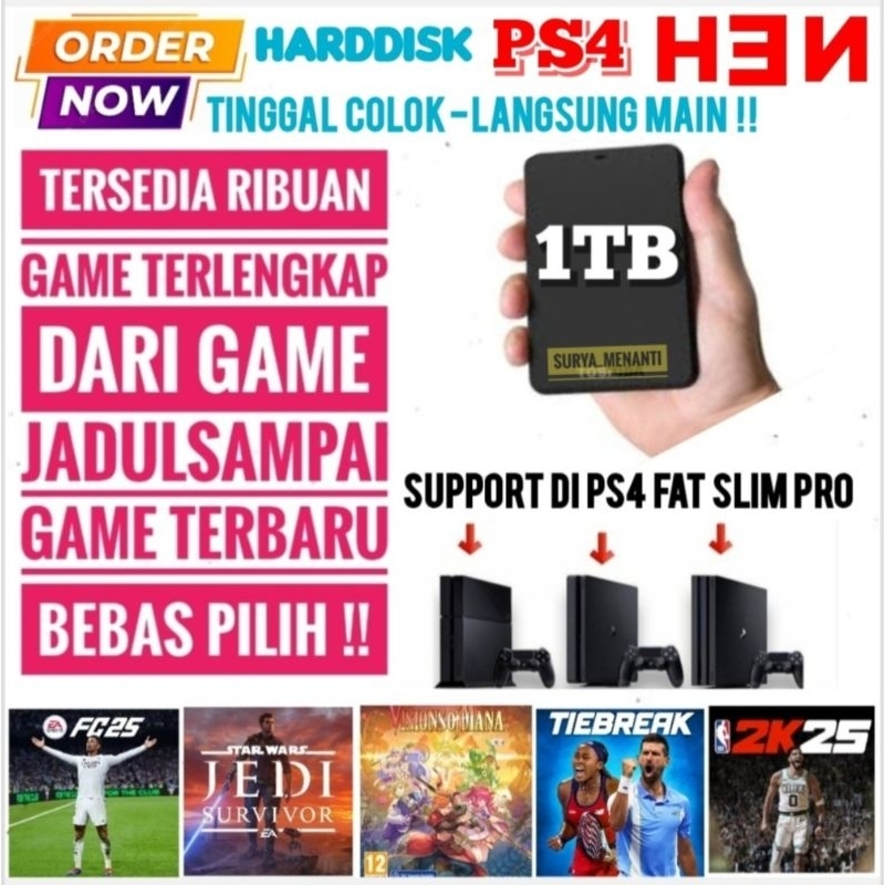 Jual HARDISK GAME 1TB HDD PS4 HEN BEBAS PILIH GAME HARDISK EKSTERNAL / HARDDISK GAMES EXTERNAL ...