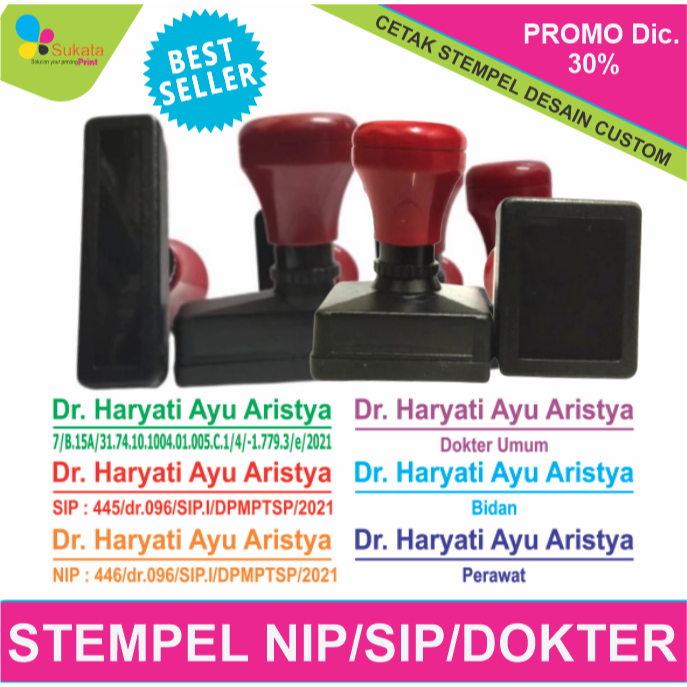 Jual Stempel Nama NIP SIP DOKTER PETAWAT BIDAN FREE DESAIN CUSTOM | Shopee Indonesia