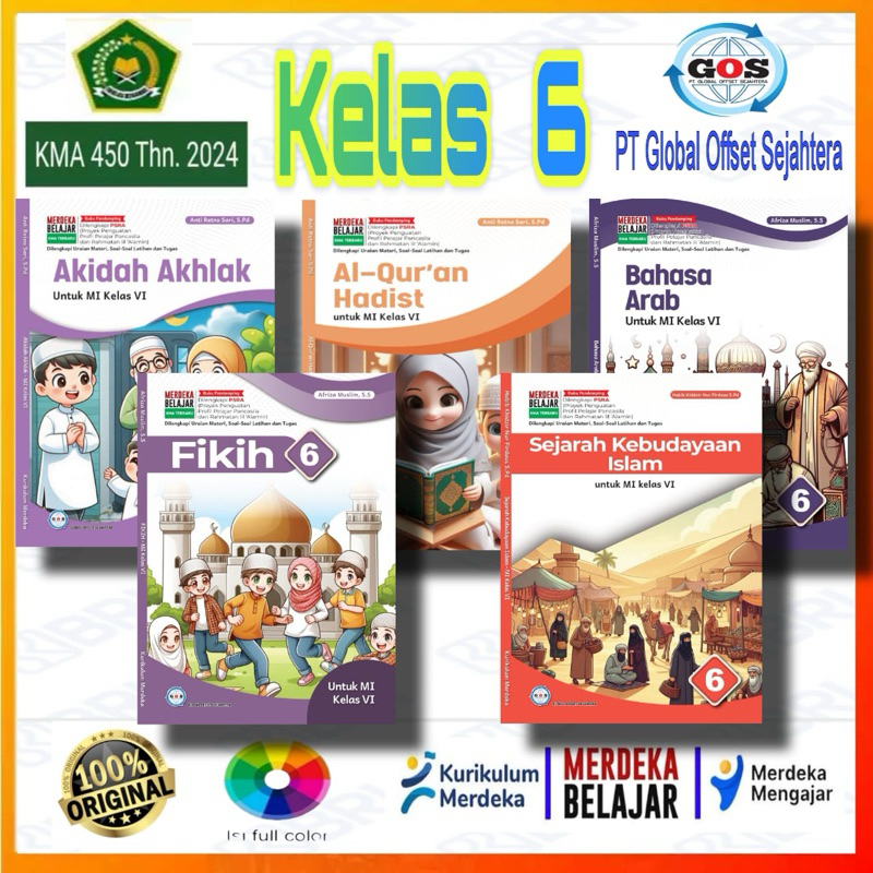 Jual Buku MI kelas 6 KMA 450, tahun 2024 Penerbit Global Offset ...