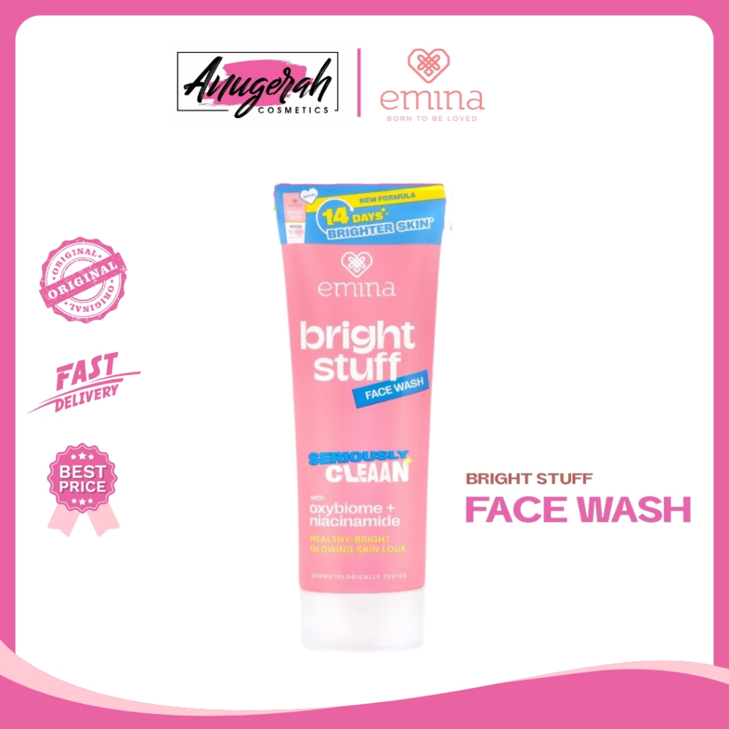 Jual Emina Bright Stuff Niacinamide Oxy Ceramide Brightening Face Wash ...