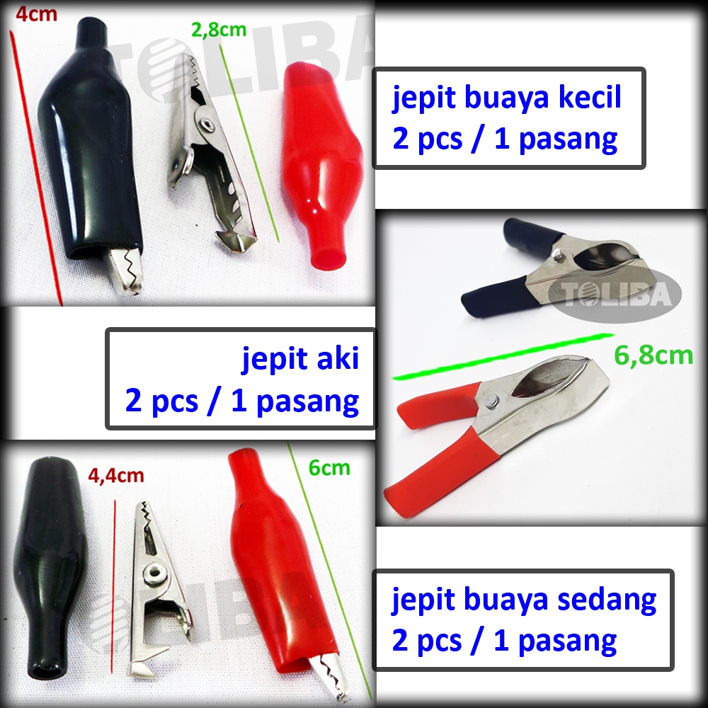 Jual capit buaya kecil / jepit buaya kecil / jepit aki kecil set ...