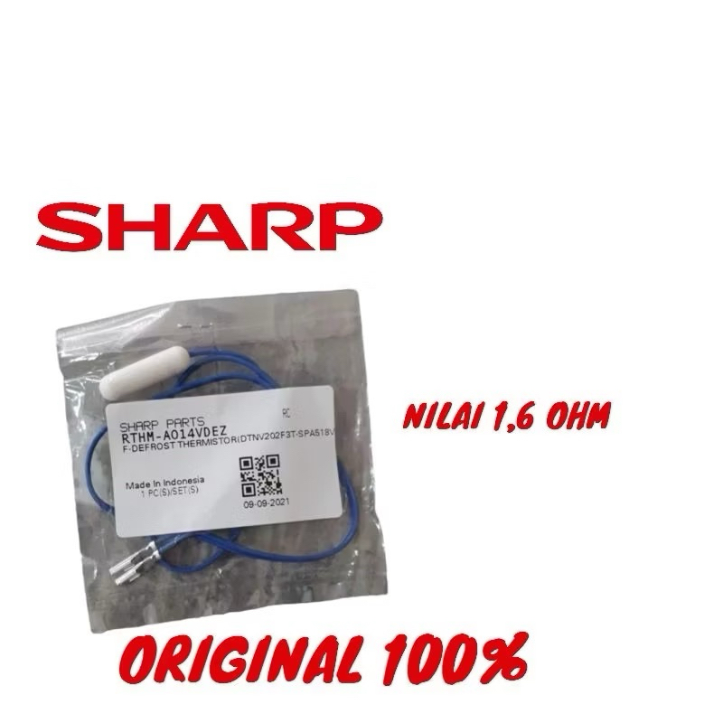 Jual Thermistor Termis Sensor Suhu Kulkas Sharp 2 Pintu Nilai 1,6 Ohm ...