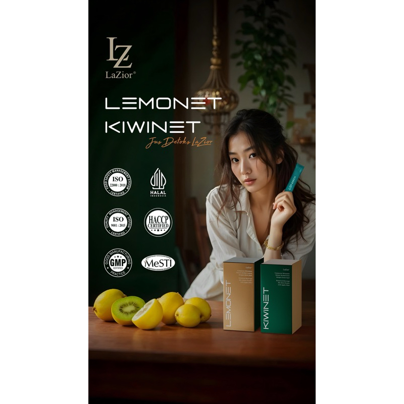 Jual LaZior LEMONET KIWINET Fiber Drink 1Box isi (15 sachet) | Shopee ...