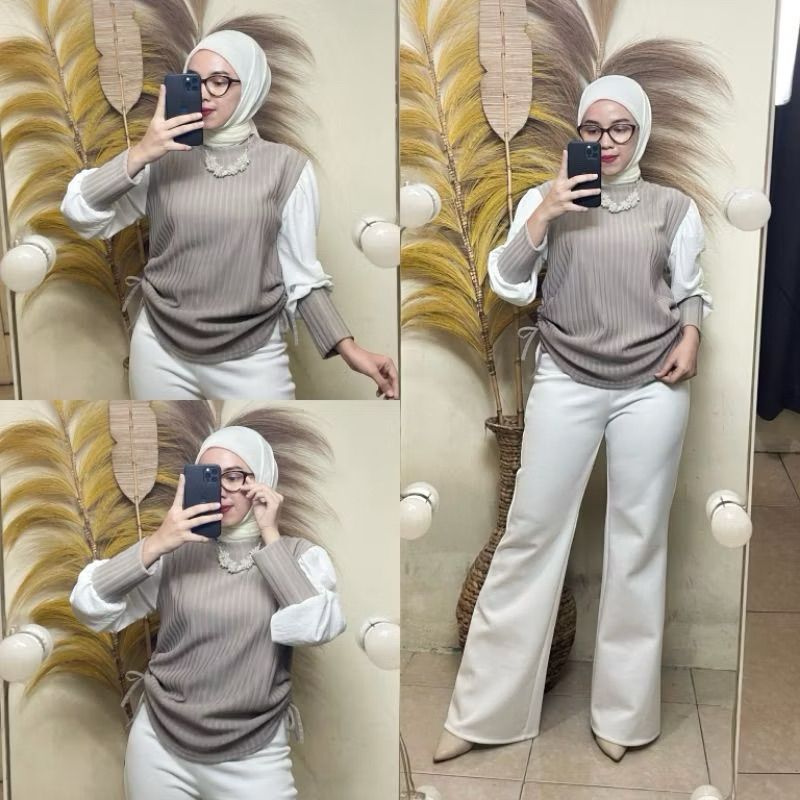 Jual Blouse Buff Sleeve Serut / Blouse Serut Lengan Balon Kinann ...