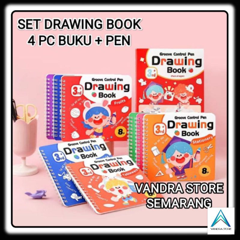 Jual SET DRAWING BOOK ANAK ISI 4 PCS + PEN BELAJAR SKETSA GAMBAR UNTUK ...