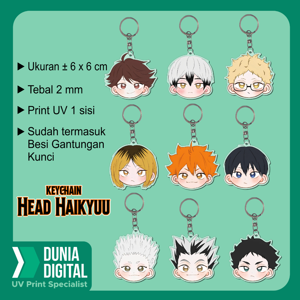 Jual Haikyuu Keychain Acrylic | Haikyuu Head Character | Shopee Indonesia