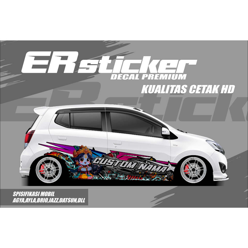 Jual DECAL MOBIL AGYA AYLA/ BEBAS REQUEST MODEL STICKER / FREE CUSTOM ...