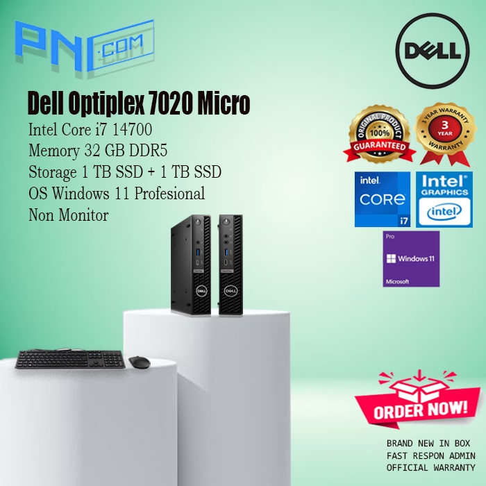 Jual Dell Optiplex 7020 Micro i7-14700 32GB 1TB SSD + 1TB SSD WIN11PRO ...