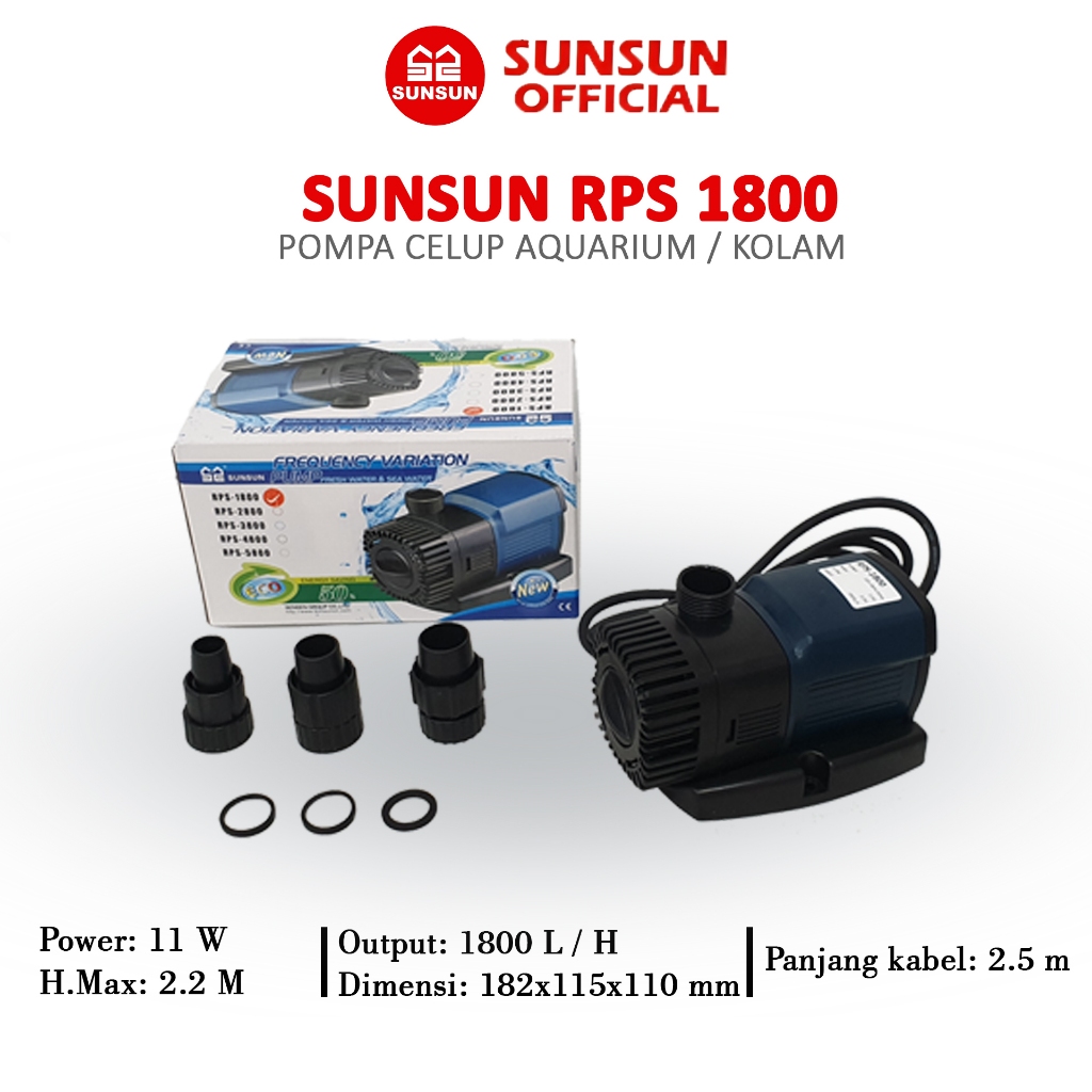 Jual SUNSUN RPS 1800/2800/3800/4800/5800 Series Pompa Celup Kolam ...