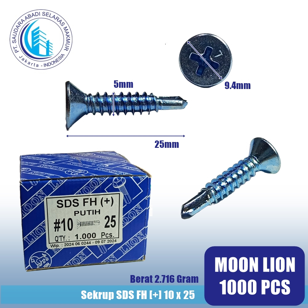 Jual Sekrup SDS FH 10x25 | Skrup SDS FH 10x25 | Sekrup SDS FH Moon Lion ...