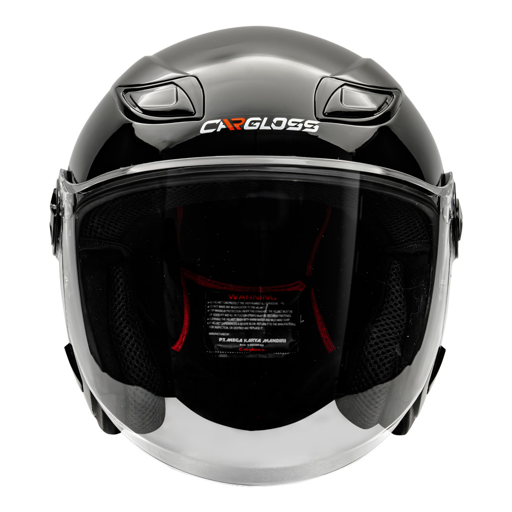 Jual Cargloss NFS Helm Half Face - Deep Black | Shopee Indonesia