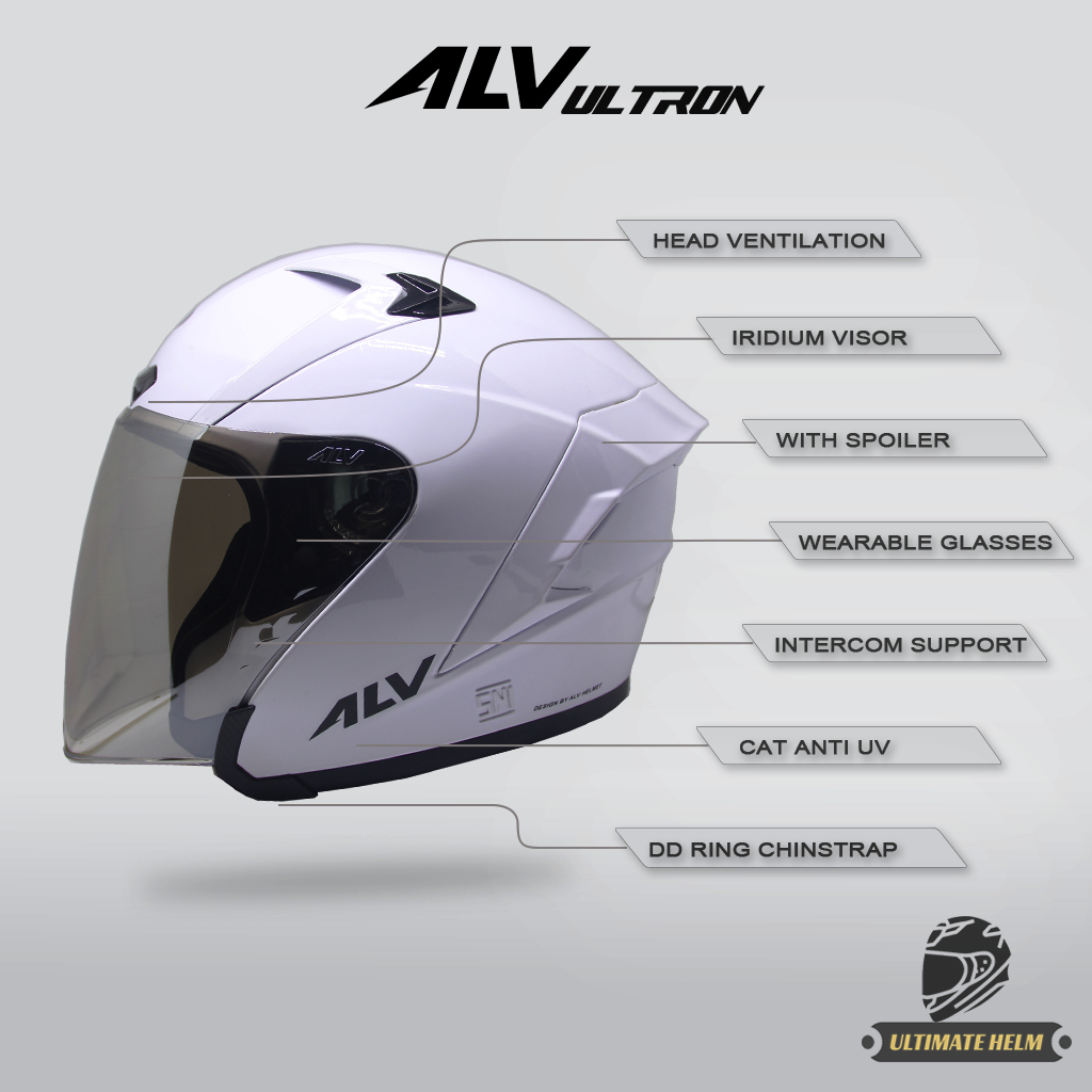 Jual HELM ALV ULTRON SOLID HALF FACE SNI ORIGINAL 100 % BEST SELLER ...