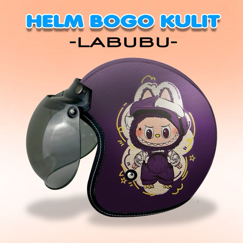 Jual Helm Bogo Kulit Dewasa & Anak Anak Labubu Series Free Tambah Nama ...