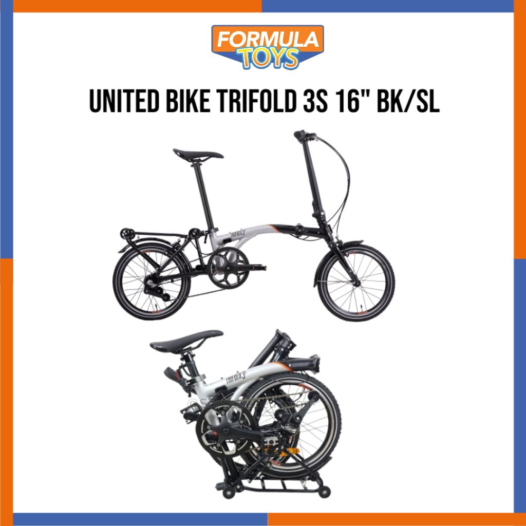 Jual SEPEDA LIPAT 3 FOLD UNITED BIKE TRIFOLD 3SP 16" BK/SL | Shopee ...