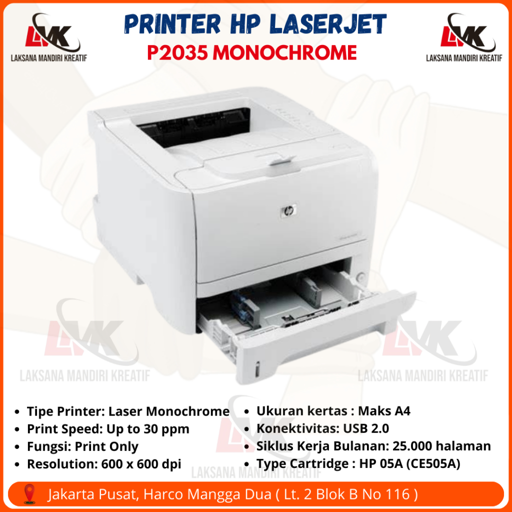 Jual Printer Hitam Putih HP LaserJet P2035 (Toner Full 100%) | Shopee Indonesia