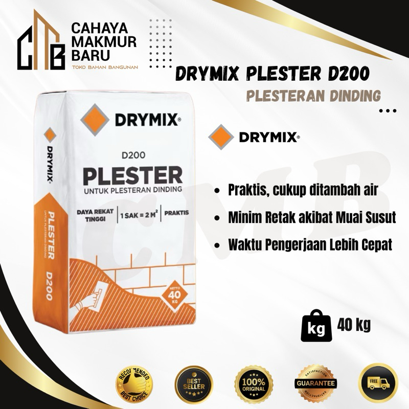 Jual DRYMIX PLESTER D200 40KG - DRYMIX PLESTERAN DINDING | Shopee Indonesia