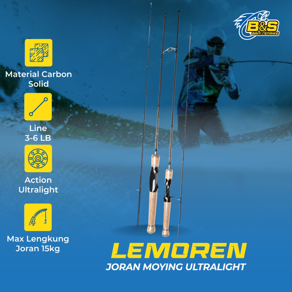 Jual LEMOREN Joran Casting UltraLight 1.37m/15.0m/1.68m/1.80m/1.98m MOYING Carbon Solid Jigging ...