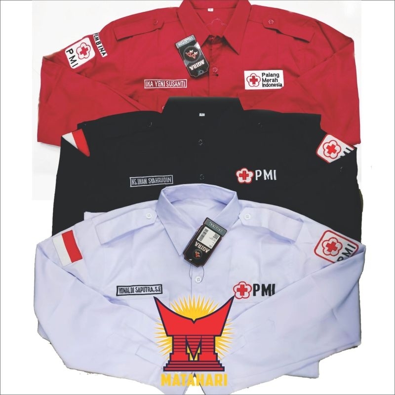 Jual kemeja pmi kemeja PMR full bordiran | Shopee Indonesia