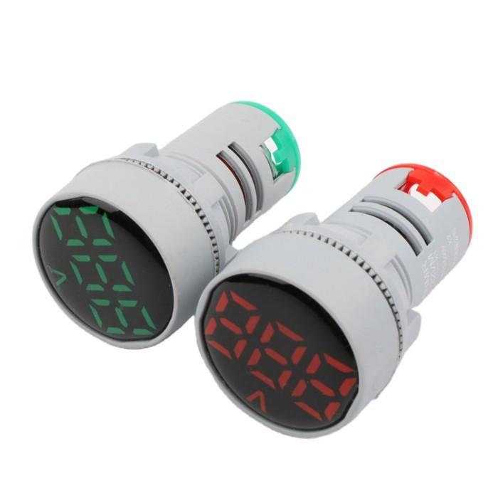 Jual Pilot Lamp LED Voltmeter Digital Indicator Panel Bulat | Shopee ...