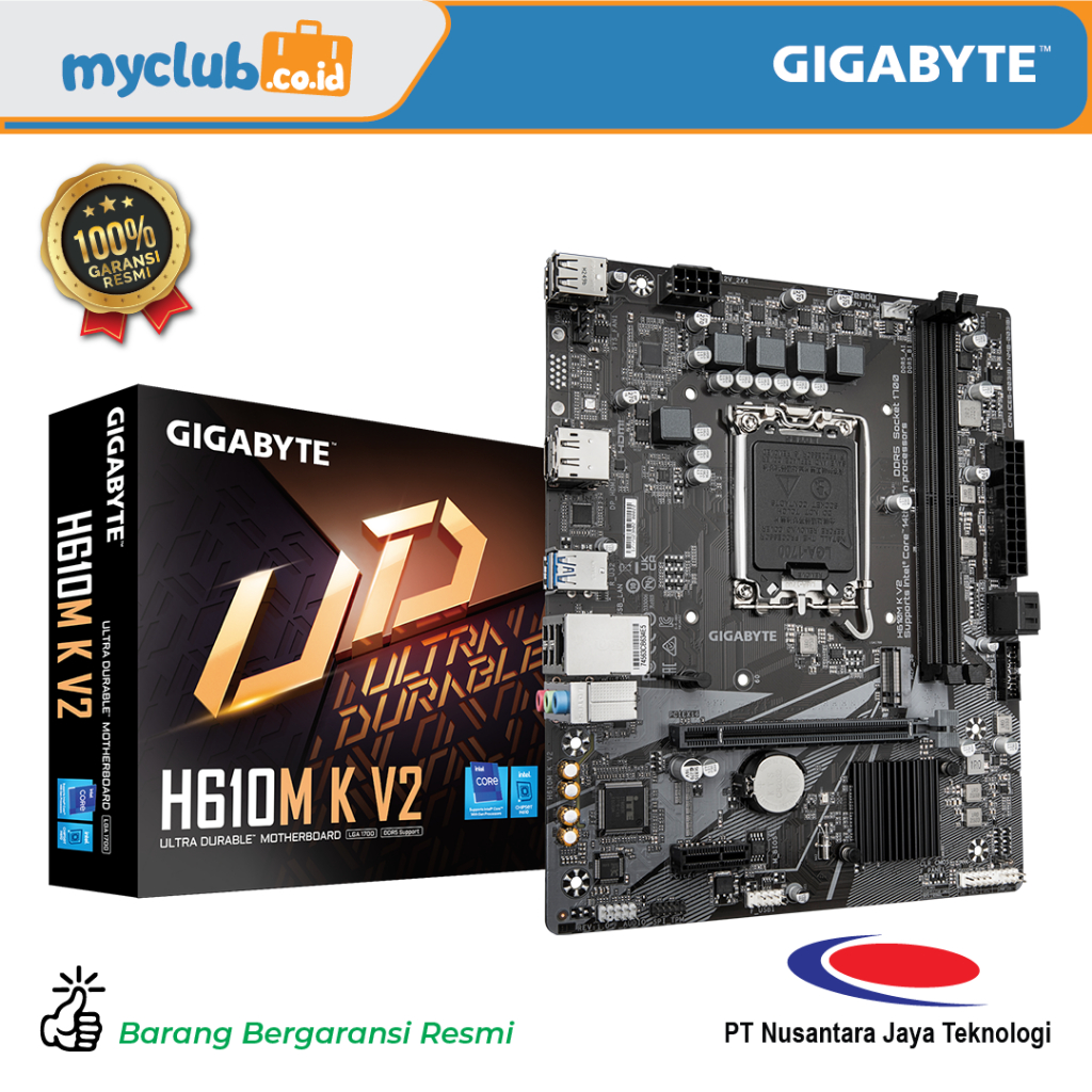 Jual Gigabyte Motherboard Intel H610M K V2 Socket LGA 1700 Micro ATX 2 ...