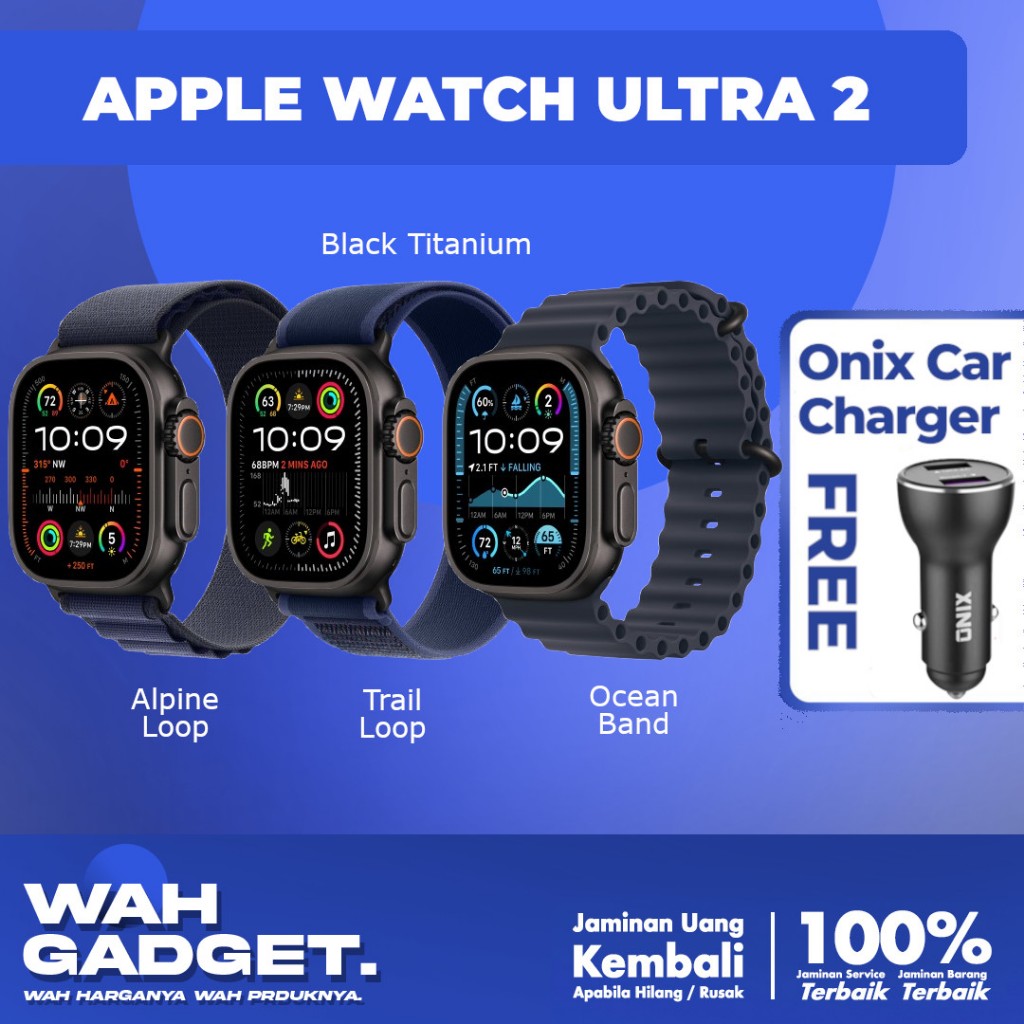 Jual Apple Watch Ultra 2 Black Titanium 49mm Alpine Loop/ Trail Loop ...