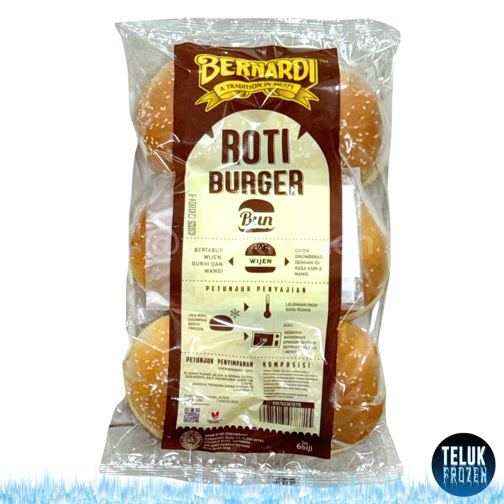 Jual Bernardi roti burger bun wijen isi 6 biji halal enak murah pcs ...