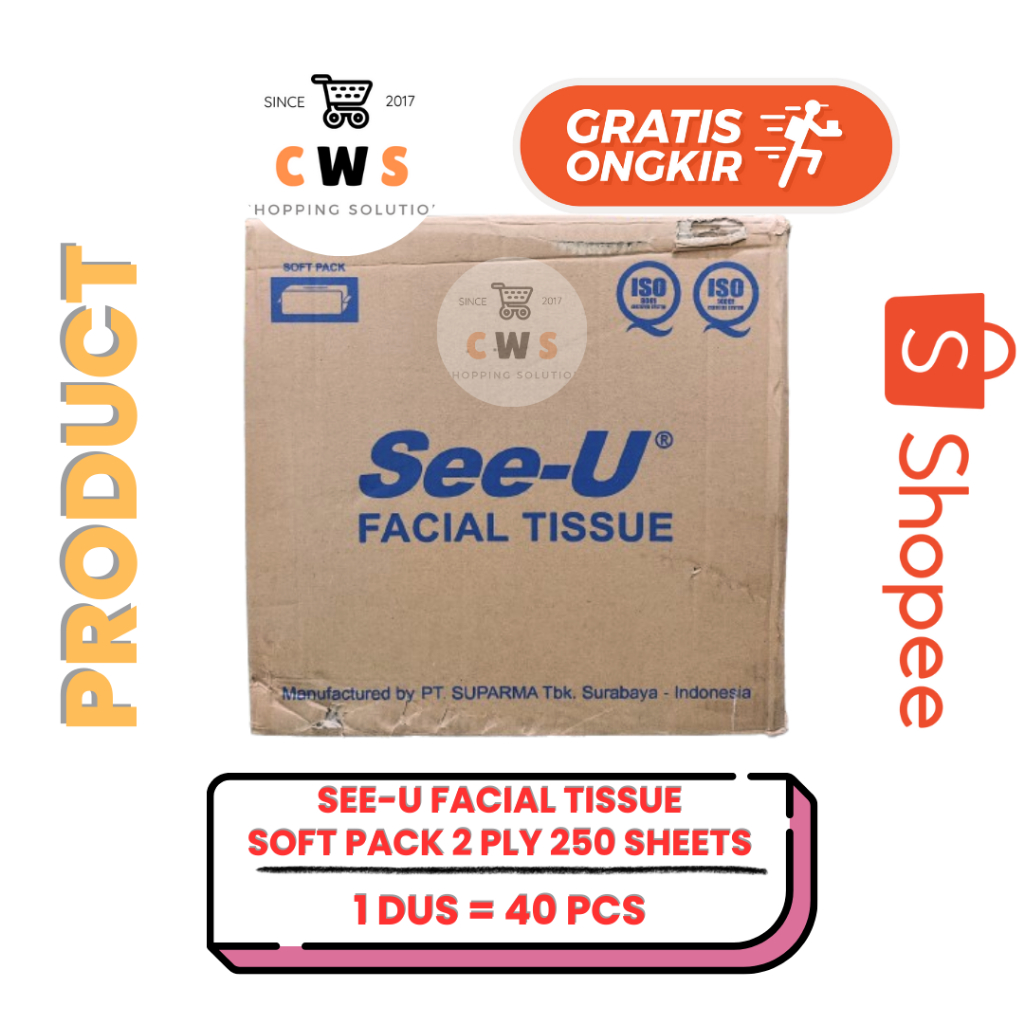 Jual SEE-U See U SeeU Facial Tissue Tisu Soft Pack 2 Ply 250 Sheet - 1 ...