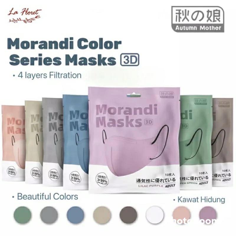Jual New Refreshing Morandi Colors 3D 4 layers Mask Dengan Kawat Hidung ...