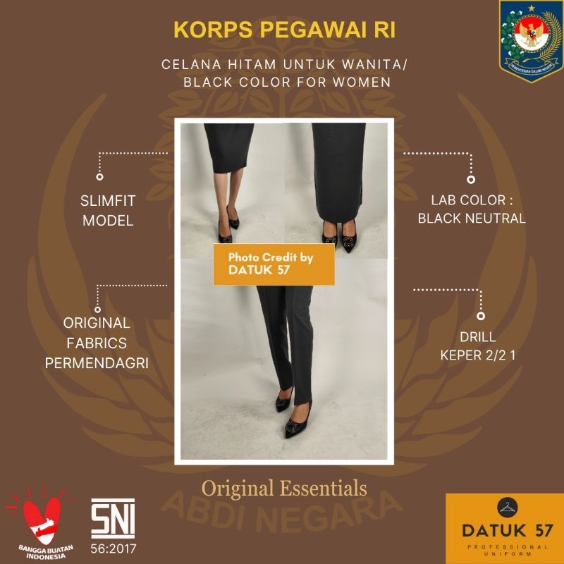 Jual Original Essentials by Datuk 57 : Celana/Rok Bawahan Seragam PDH ...