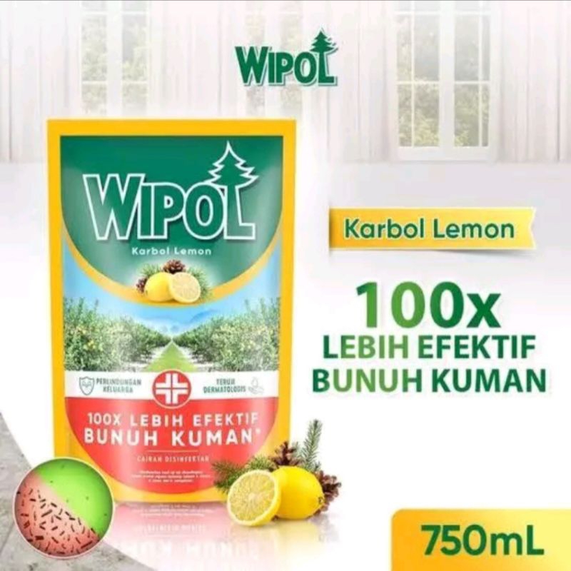 Jual Wipol Karbol Pembersih Lantai Desinfektan Lemon Refil 750 ml ...