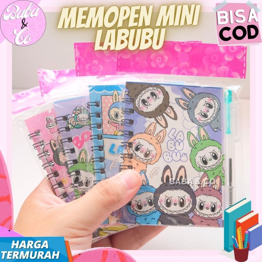 Jual MEMOPEN MINI LABUBU BUKU NOTEBOOK MINI A7 LABUBU LUCU UNIK BUKU ...