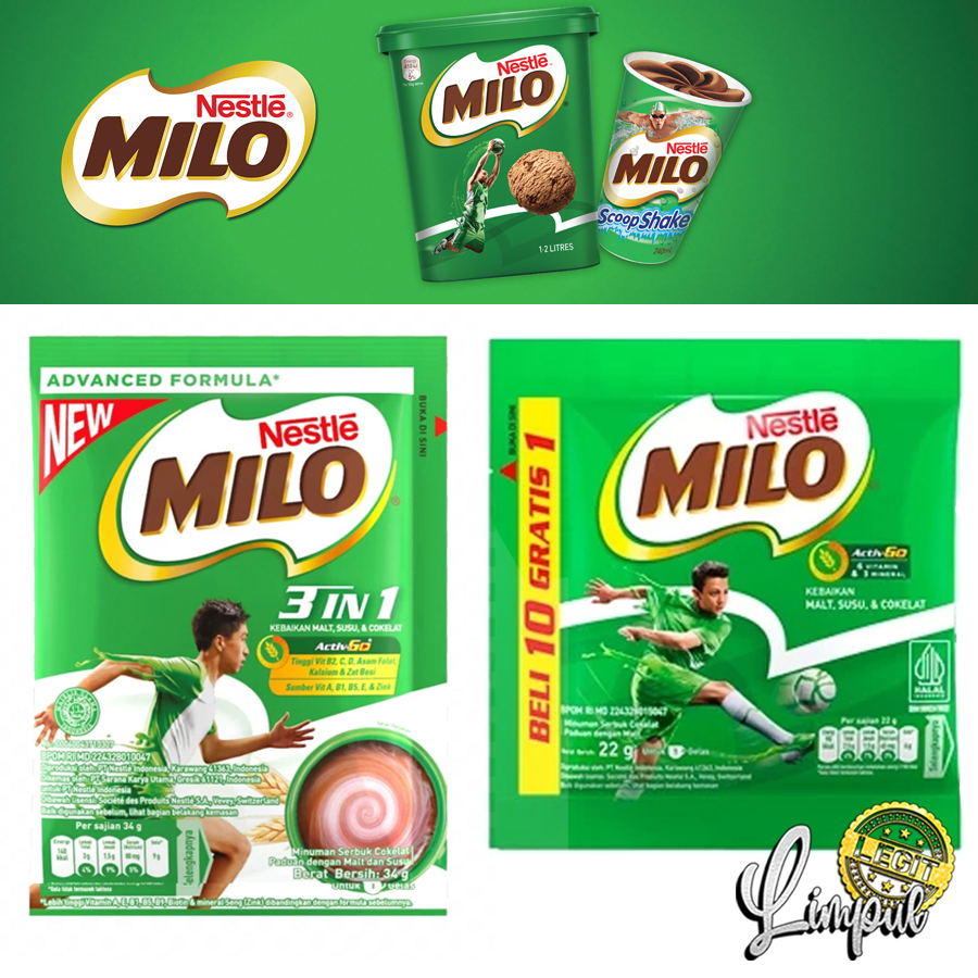 Jual NESTLE MILO SASET Susu Coklat Milo Active-Go | 3 in 1 | Susu Bubuk ...