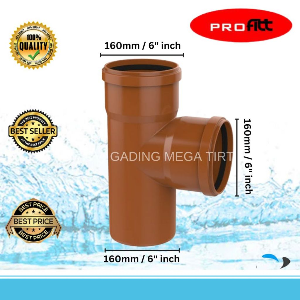 Jual uPVC Lite SDR 41 Fitting Tee 87 160mm / Branch 6inc | Shopee Indonesia