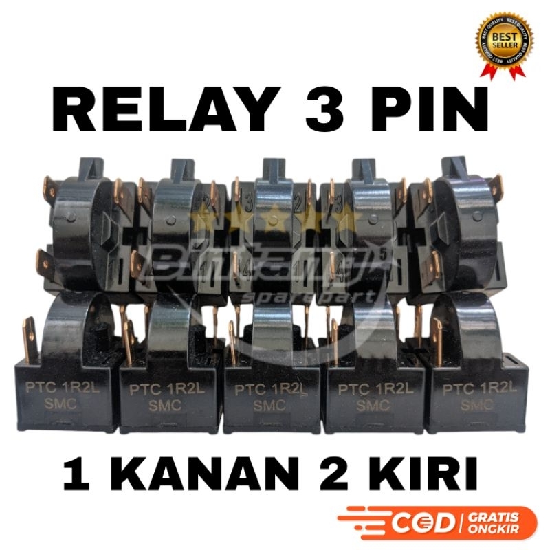 Jual Relay 3 Pin PTC Rilay 3 Kaki Relay Kulkas 3 Pin 1Kanan 2Kiri ...