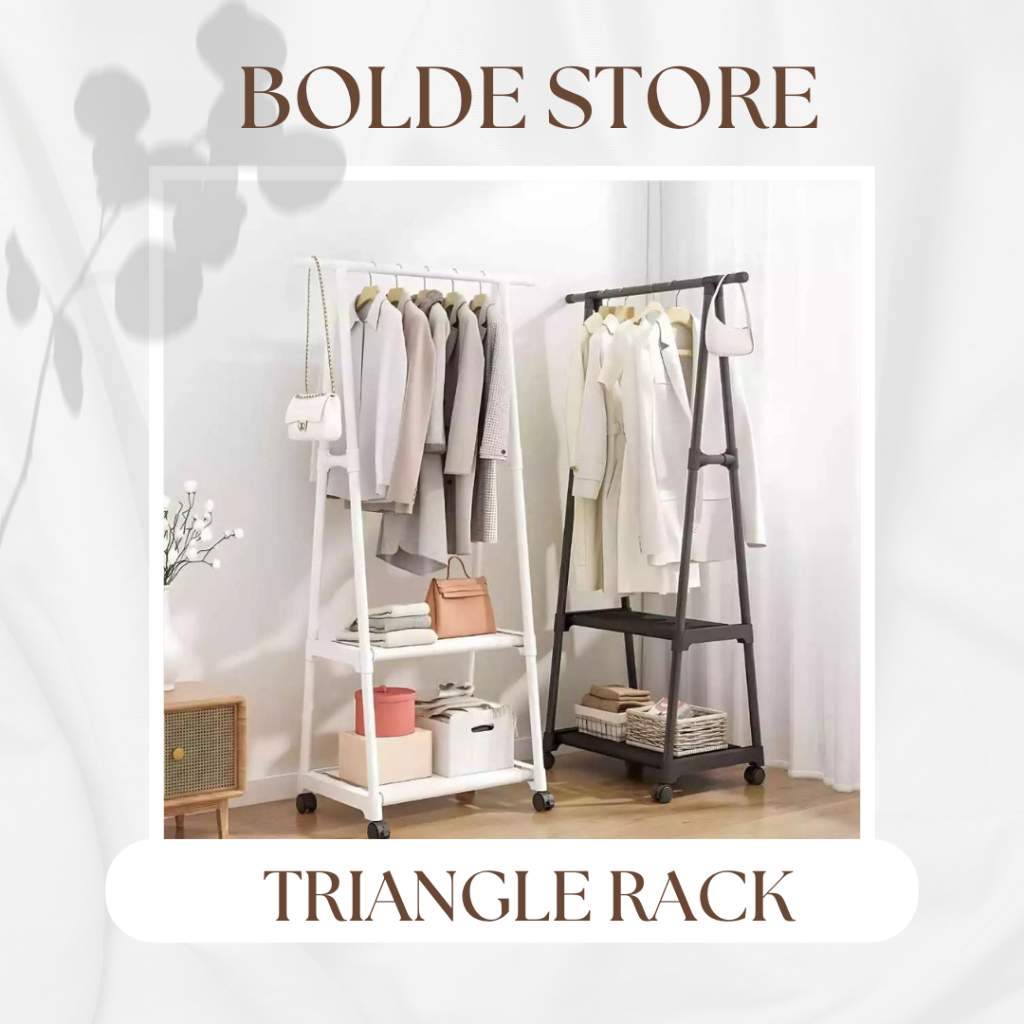 Jual Rak Portable Triangle Cloth Rack Rak Baju Gantung Segitiga Stand ...