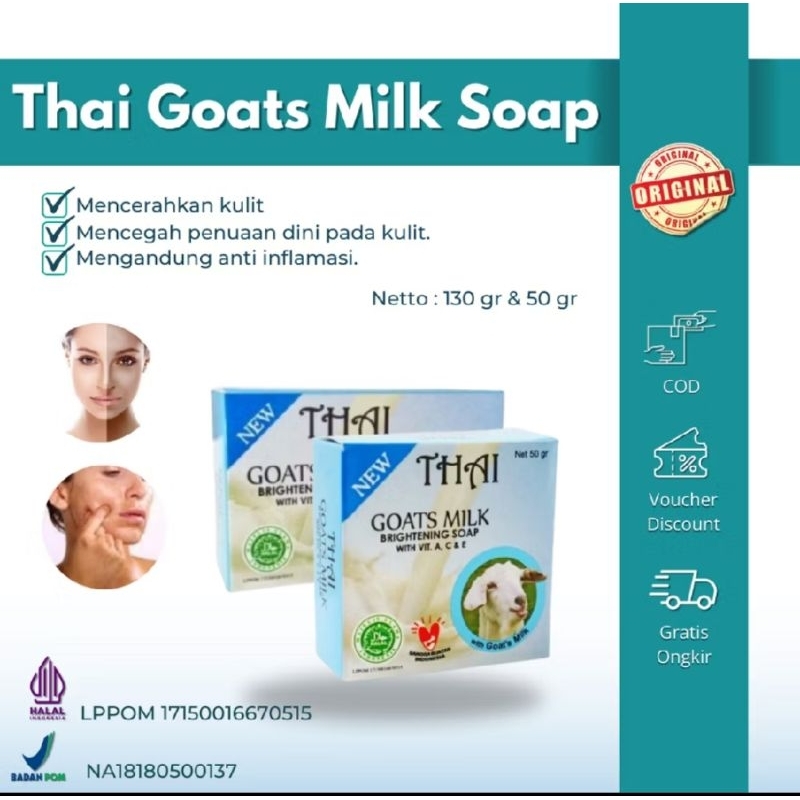 Jual Thai Goat Milk Brightening Soap / Sabun Kambing Thai Goat Milk 50g ...