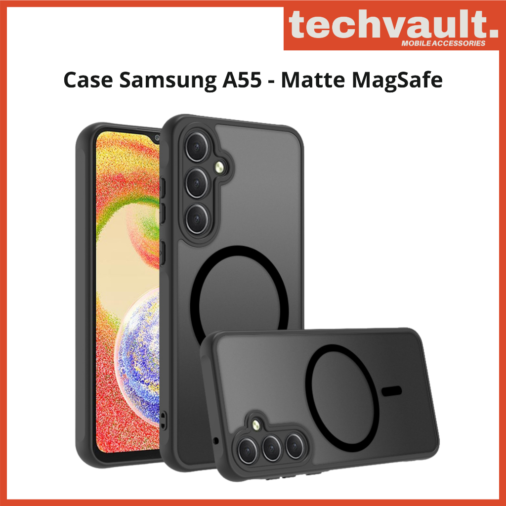 Jual Techvault Case Samsung Galaxy A55 Hybrid Black Matte Magsafe ...