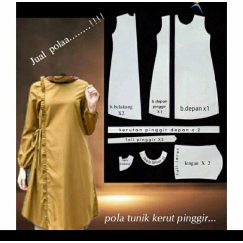 Jual POLA INSTAN TUNIK REMPEL SAMPING (TINGGAL JIPLAK) | Shopee Indonesia