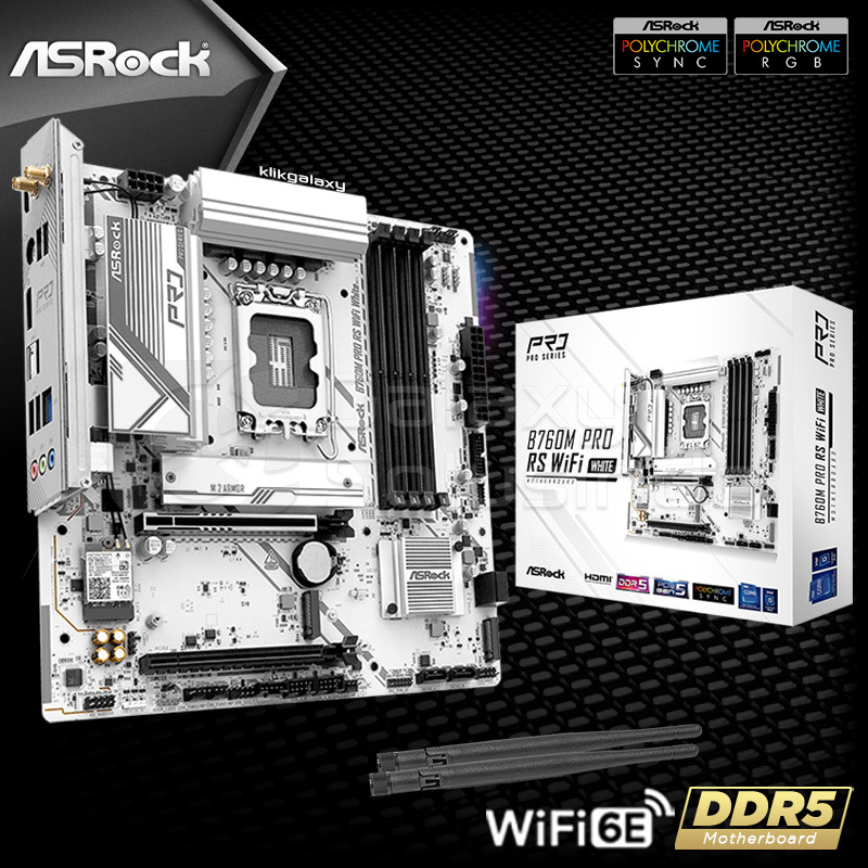 Jual Asrock B760M PRO RS WIFI WHITE Intel LGA1700 B760 DDR5 Raptor Lake Motherboard | Shopee ...